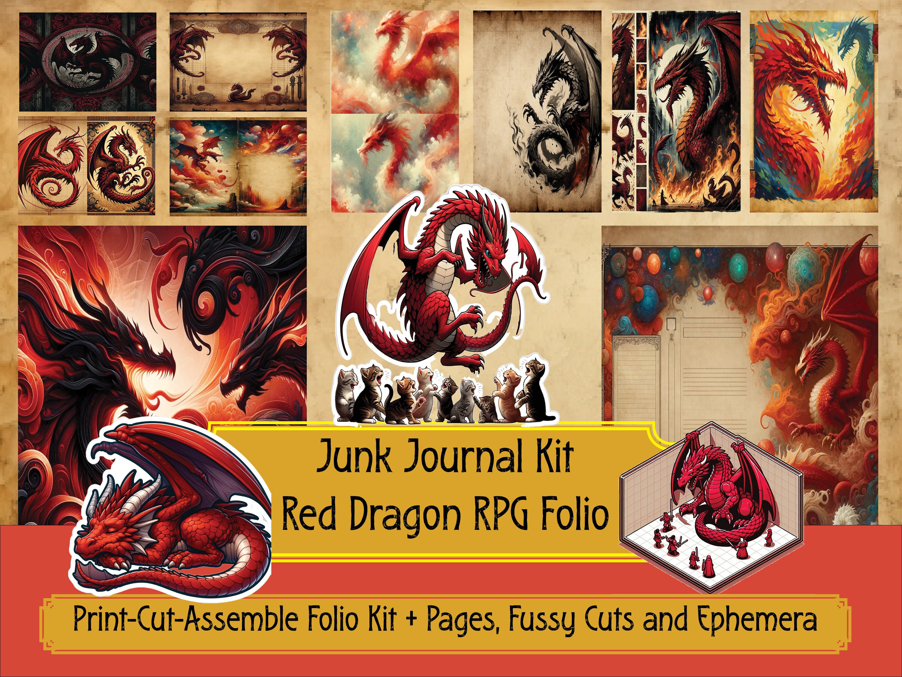 Dnd Journal Printable Accessory Character Folio Kit for Junk Journal ...