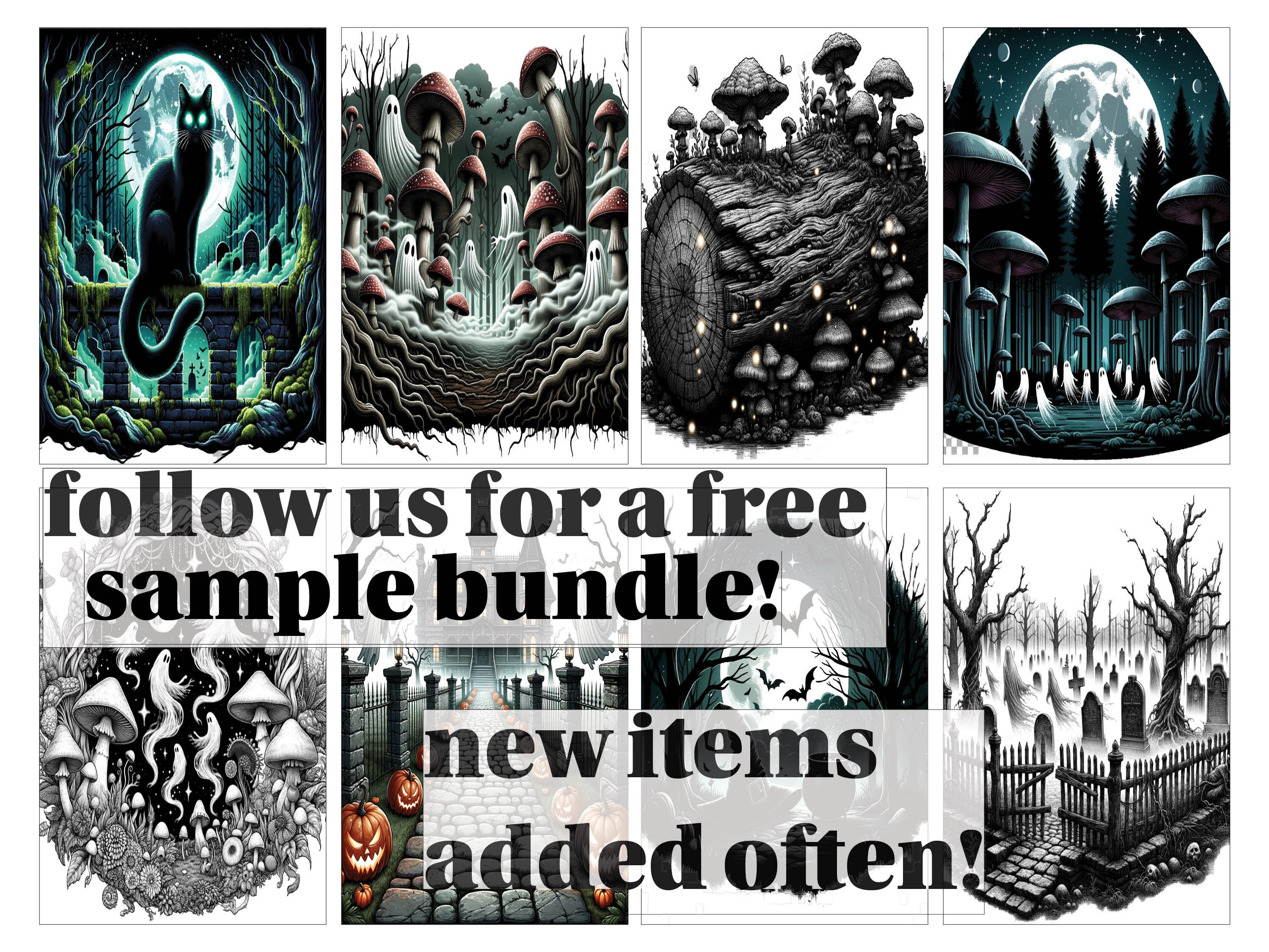 Enchanted Nocturne: Dark Cottagecore Printable Bundle Mystical and ...