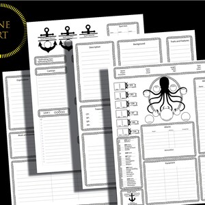 Dnd Character Sheet 5e Printable Accessory - Nautical Pirate Theme - Etsy