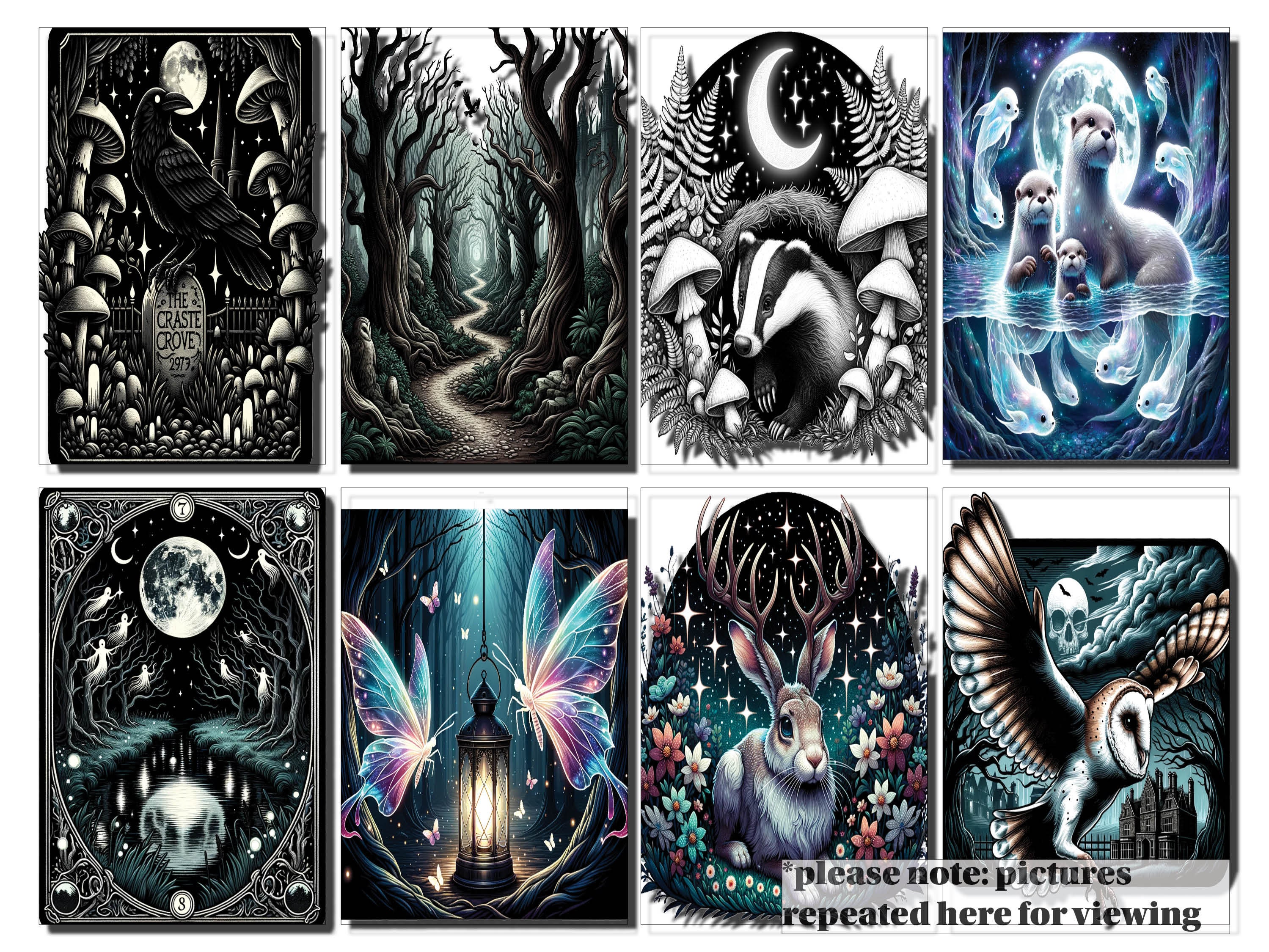 Enchanted Nocturne: Dark Cottagecore Printable Bundle Mystical and ...