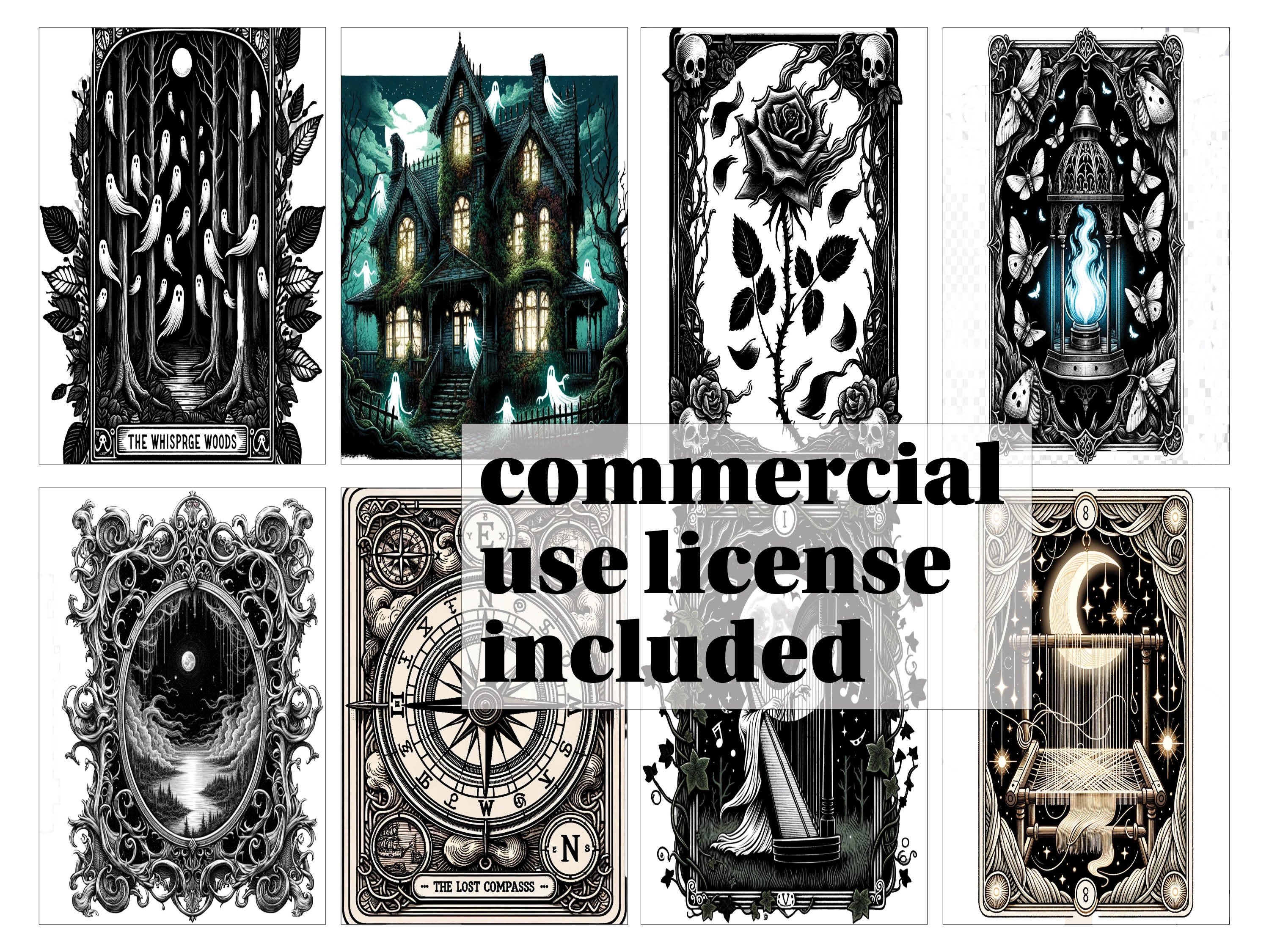Enchanted Nocturne: Dark Cottagecore Printable Bundle Mystical and ...