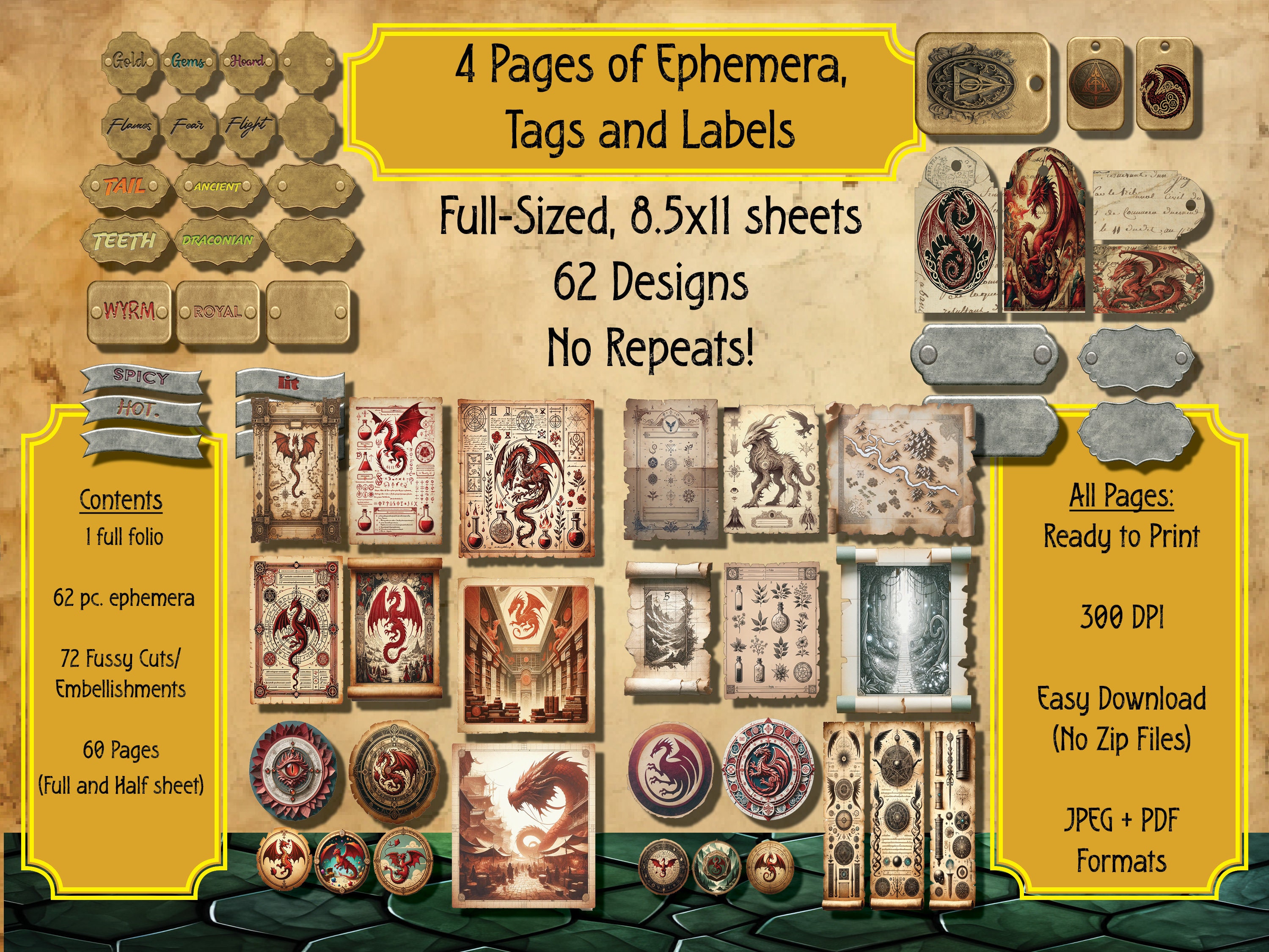 Dnd Journal Printable Accessory Character Folio Kit for Junk Journal ...