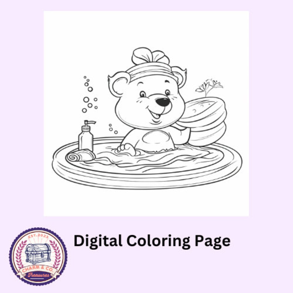 Teddy Bear Digital Coloring Pages | Adorable Teddy Bear Digital ...