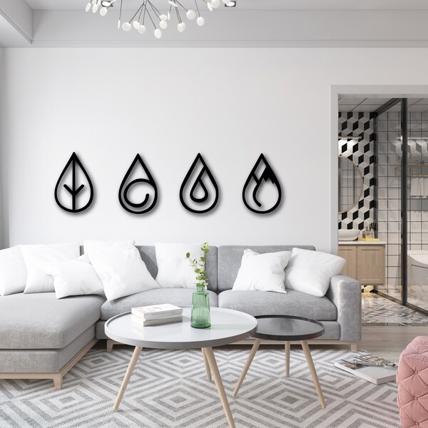 Four Elements Art Wood Wall Decor - Etsy