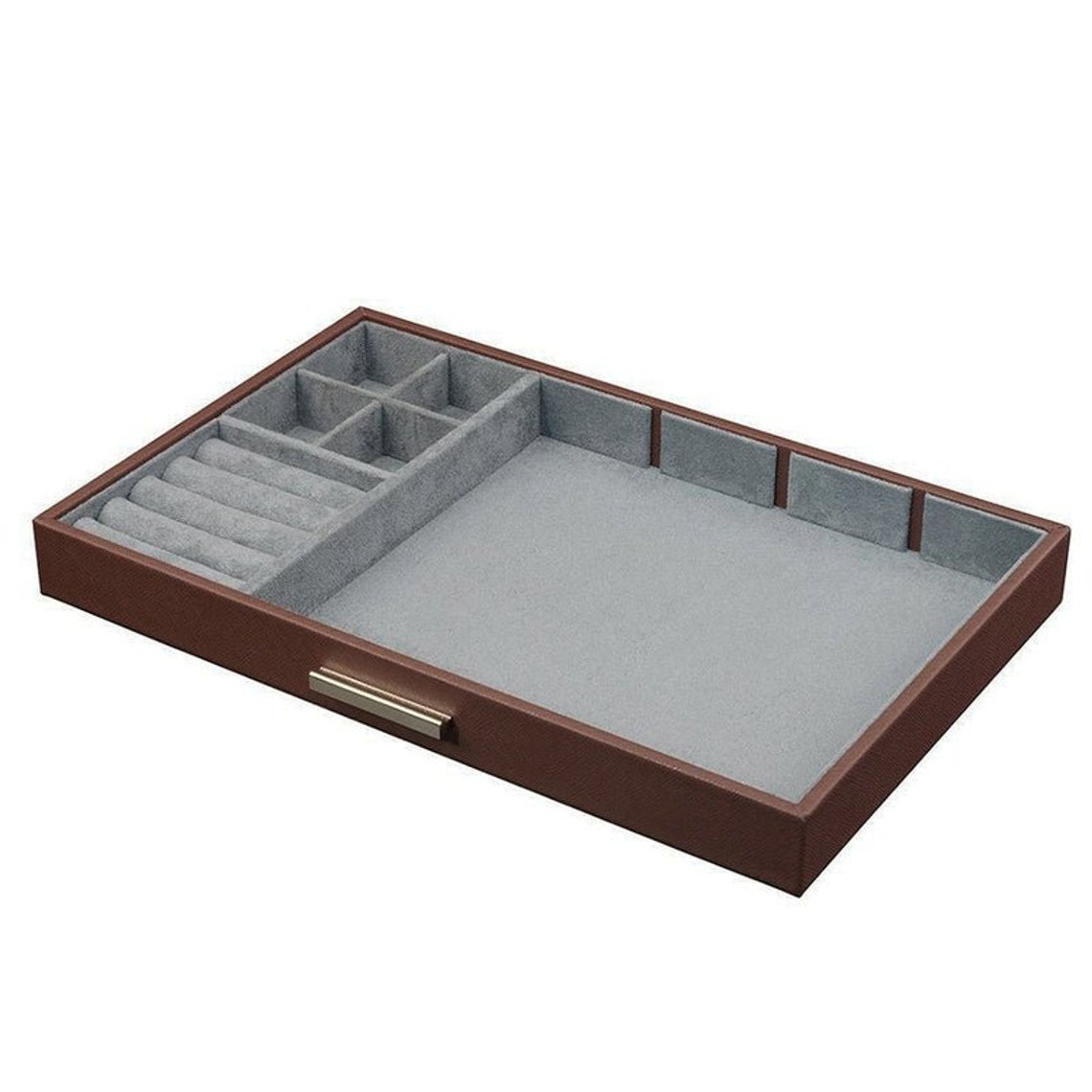 Men's Valet Tray Organiser in Brown Saffiano Leather Finish by Aevitas ...