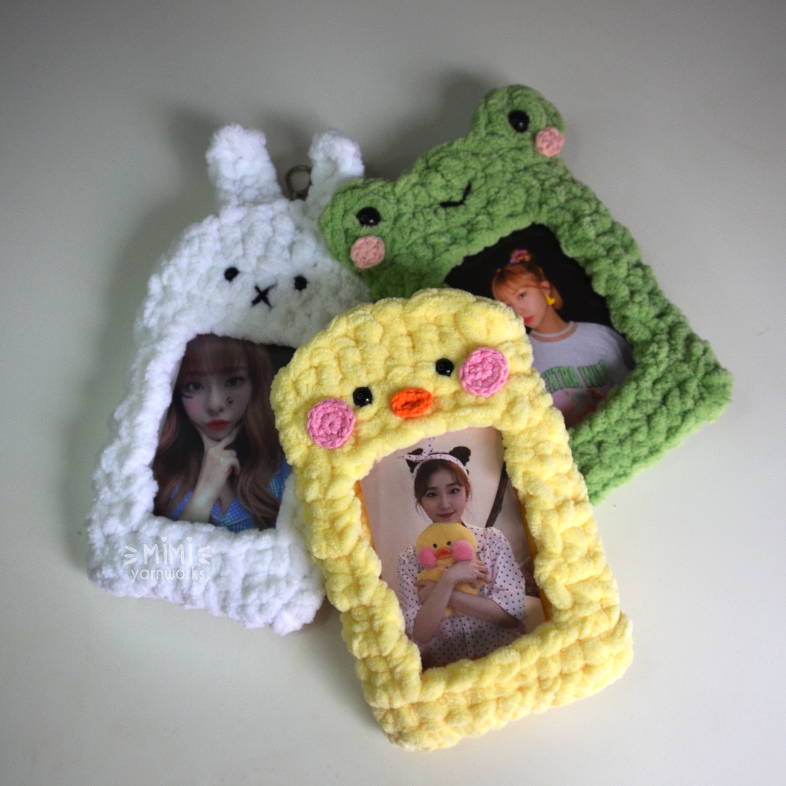 Cute Crochet Kpop Photocard Holder / Bunny Duck Frog K-pop Pc Holder ...