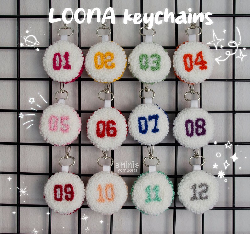LOONA Themed Handmade Moon Keychain Colorful Kpop Keychain Tufted With ...