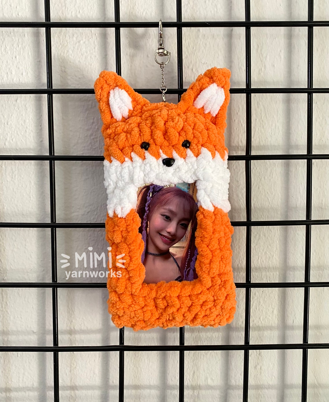 Crochet Fox Photocard Holder Keychain: Plush Kpop PC Holder - Etsy