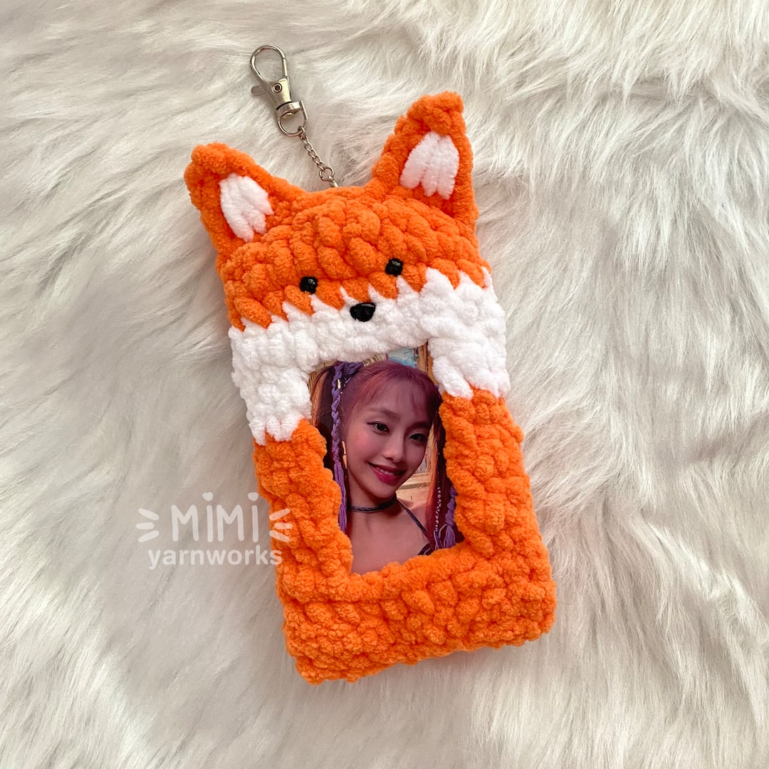 Crochet Fox Photocard Holder Keychain: Plush Kpop PC Holder - Etsy