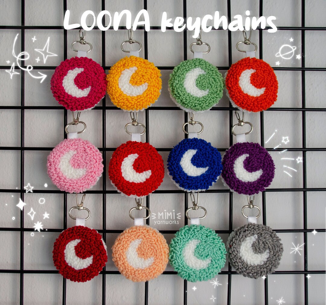 LOONA Themed Handmade Moon Keychain Colorful Kpop Keychain Tufted With ...