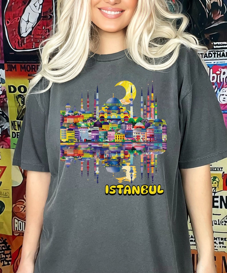 Istanbul Pop Art Shirt, Turkish Tshirt, Travel T-shirt, Vacation Tee ...