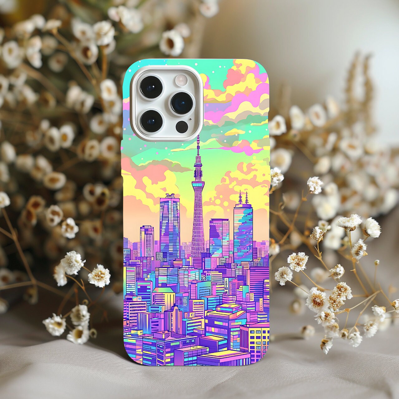 Tokyo Japan Skyline Tough Case, Vaporwave iPhone Case, Travel Galaxy ...