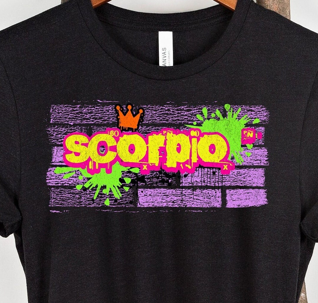 Scorpio Retro Graffiti Shirt Zodiac Sign Tshirt Astrology Birthday T ...