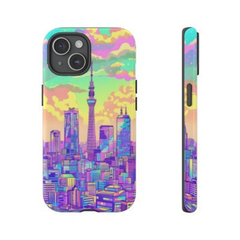 Tokyo Japan Skyline Tough Case, Vaporwave iPhone Case, Travel Galaxy ...