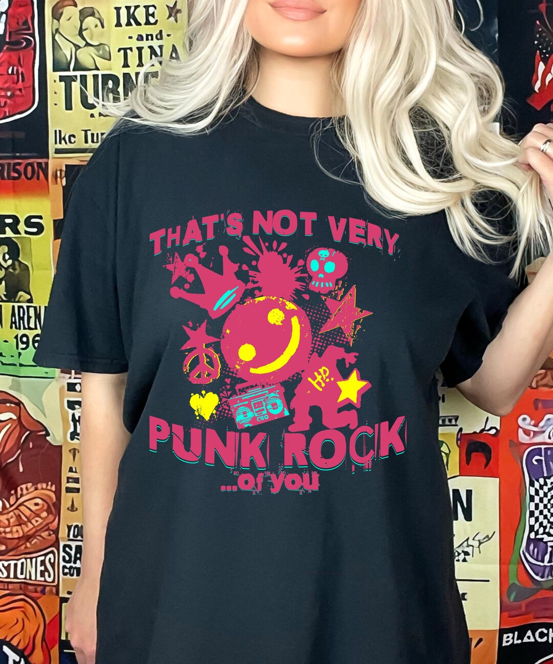 Punk Rock Shirt, Alternative Tshirt, Punk-inspired T-shirt, Graffiti ...