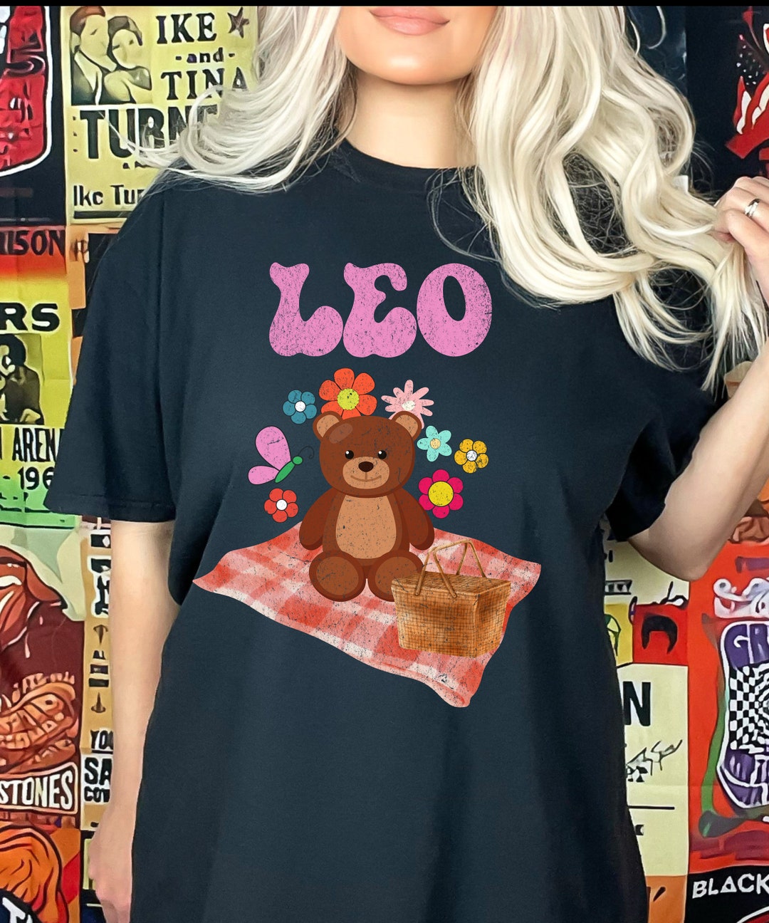 Leo Bear Shirt, Comfort Colors Tshirt, Zodiac Sign Gift T-shirt, Kawaii Tee, Astrology, Preppy ...