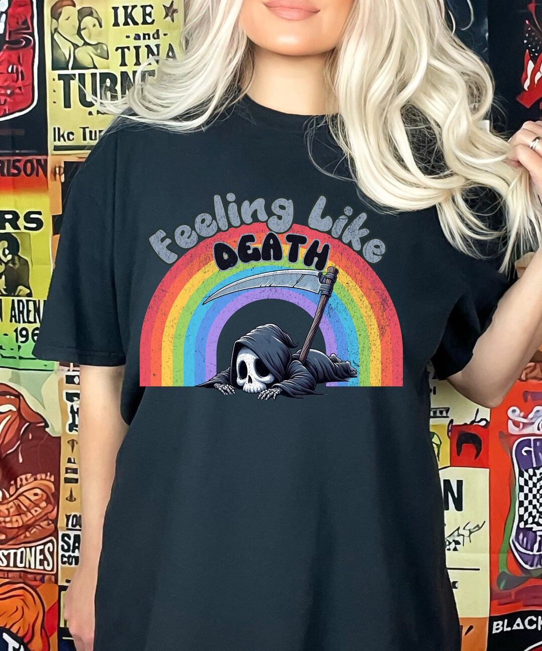 Feeling Like Death Shirt, Pastel Goth Tshirt, Emo T-shirt, Edgy Tee ...