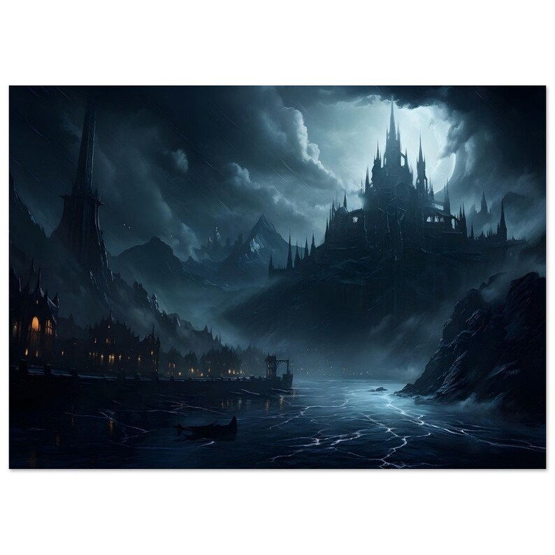 Gothic Dark Castle on Matte Paper Decoration Wall Gift Idea - Etsy