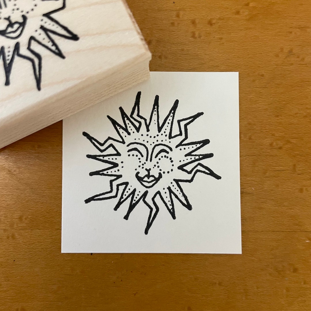 Smiling Sun Rubber Stamp, ERA Graphics Art Journal Supply 28 - Etsy