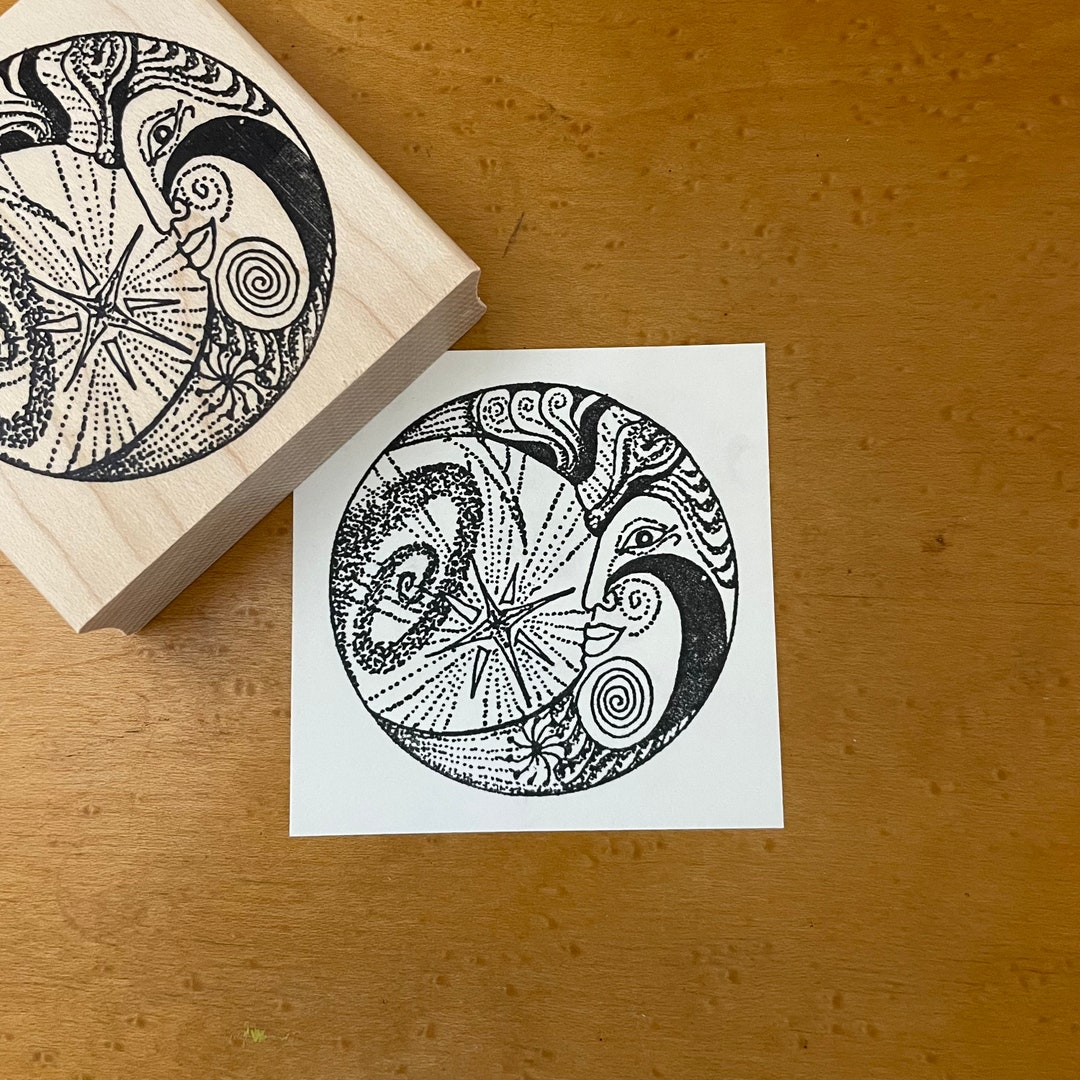 Drawn Moon Rubber Stamp, Art Journaling, Scrapbooking Supply 25 - Etsy