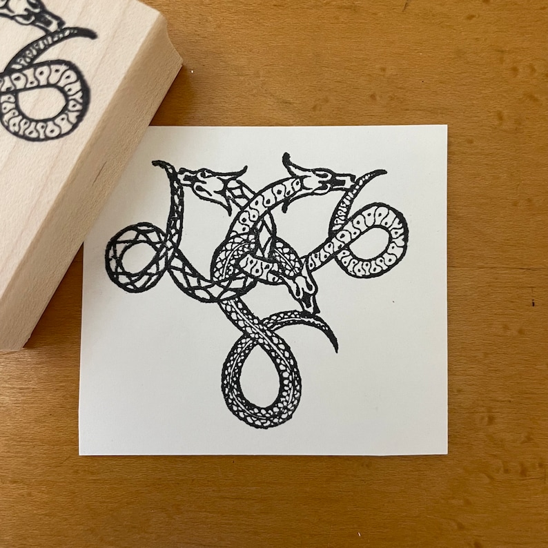 Twining Snakes Rubber Stamp, Snake Stamp, Journal and Scrapbook Supply ...