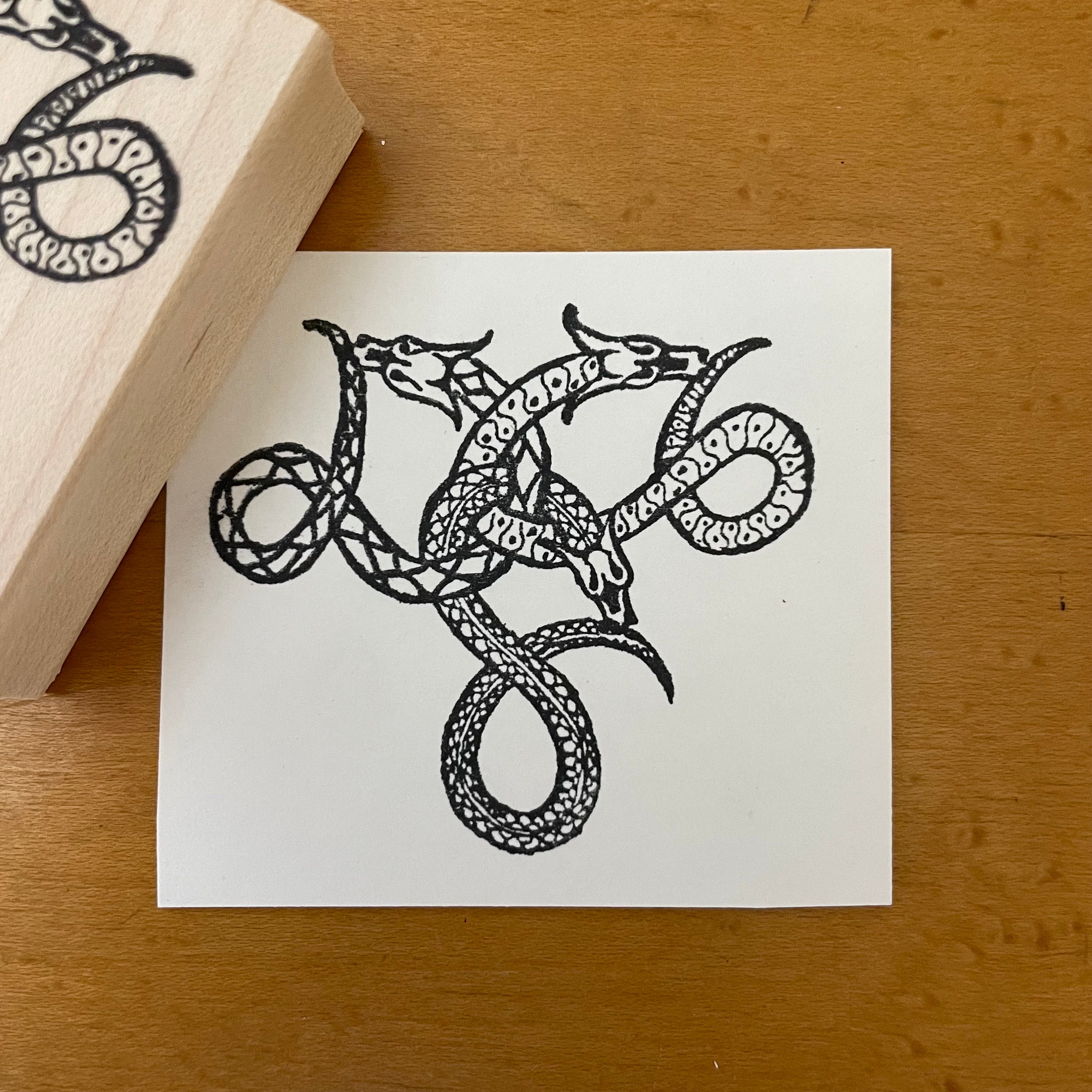 Twining Snakes Rubber Stamp, Snake Stamp, Journal and Scrapbook Supply ...
