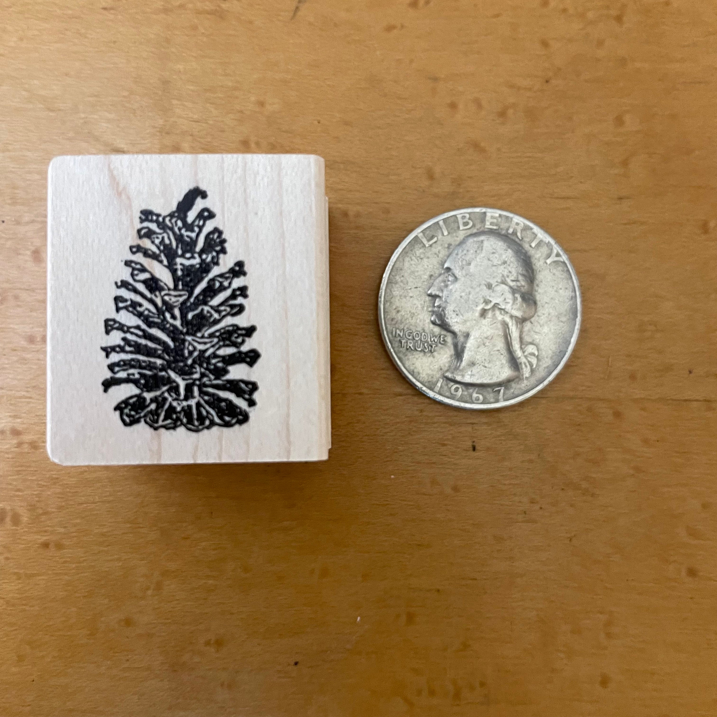 Pinecone Rubber Stamp, ERA Graphics, Art Journal Supply (5/8x1 Inch) 45 ...