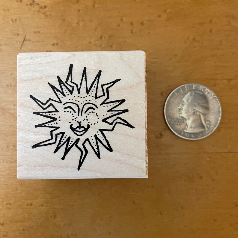 Smiling Sun Rubber Stamp, ERA Graphics Art Journal Supply 28 - Etsy