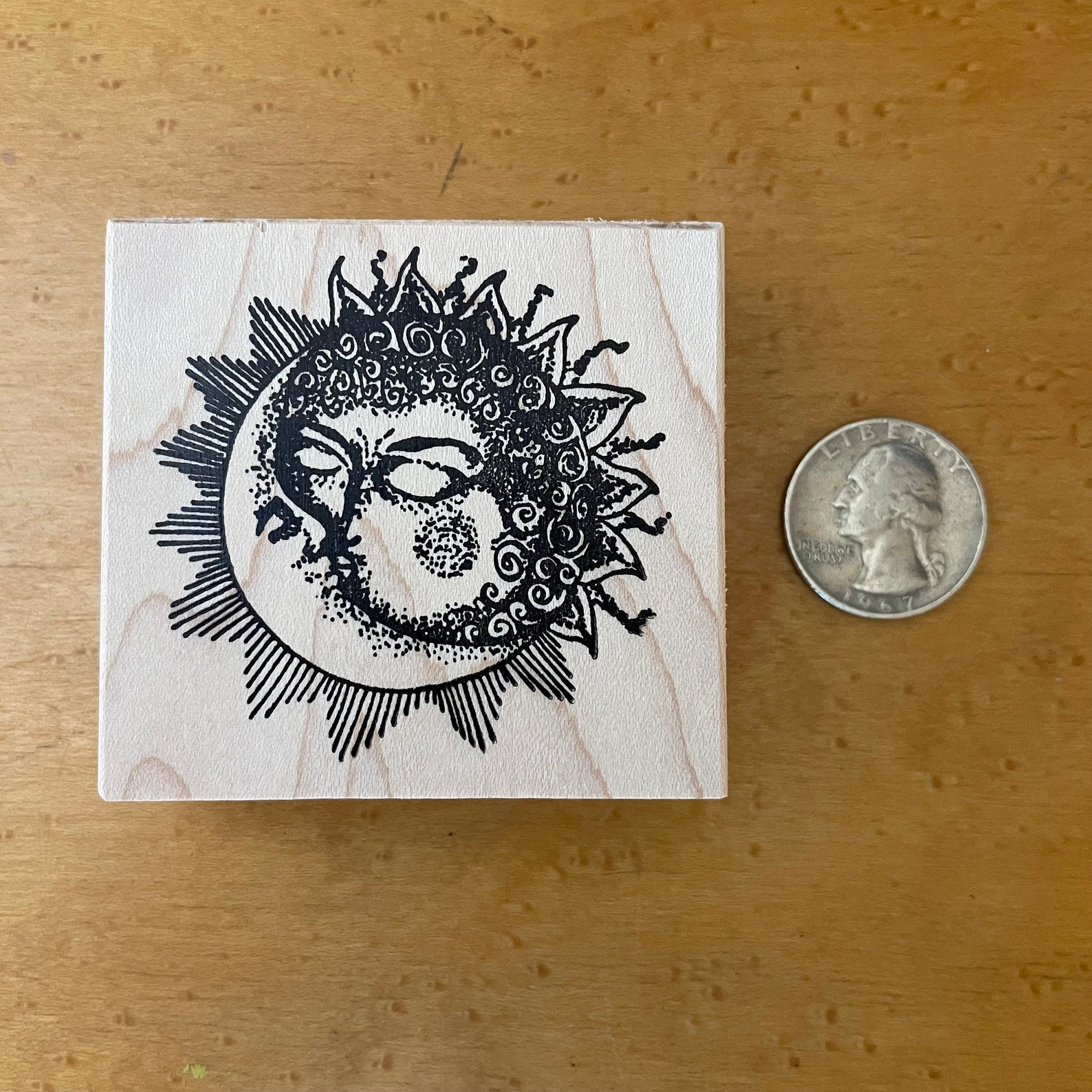Moon and Sun Rubber Stamp, Dawn&dusk, Art Journal Supply 27 - Etsy