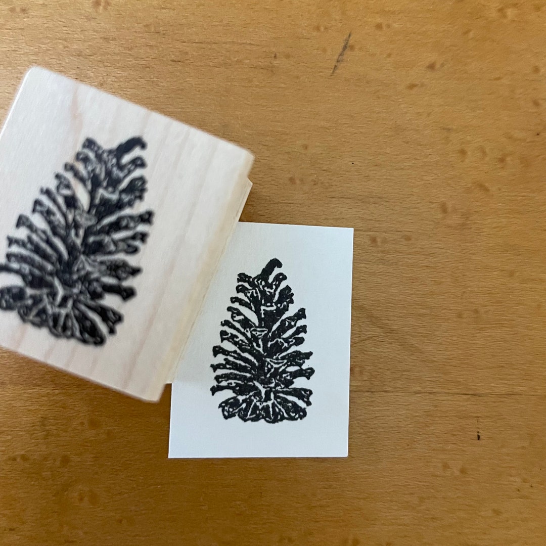 Pinecone Rubber Stamp, ERA Graphics, Art Journal Supply (5/8x1 Inch) 45 ...