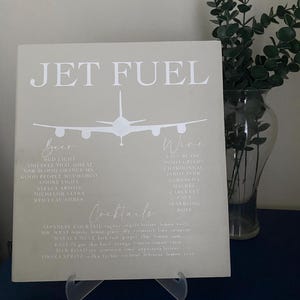 Cocktail Sign, Aviation Drink Sign, Pilot Kc-135 Jet Fuel Wedding Sign ...