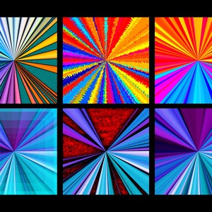 20 Starburst Backgrounds, Psychedelic Digital Papers, Sunburst Pattern ...
