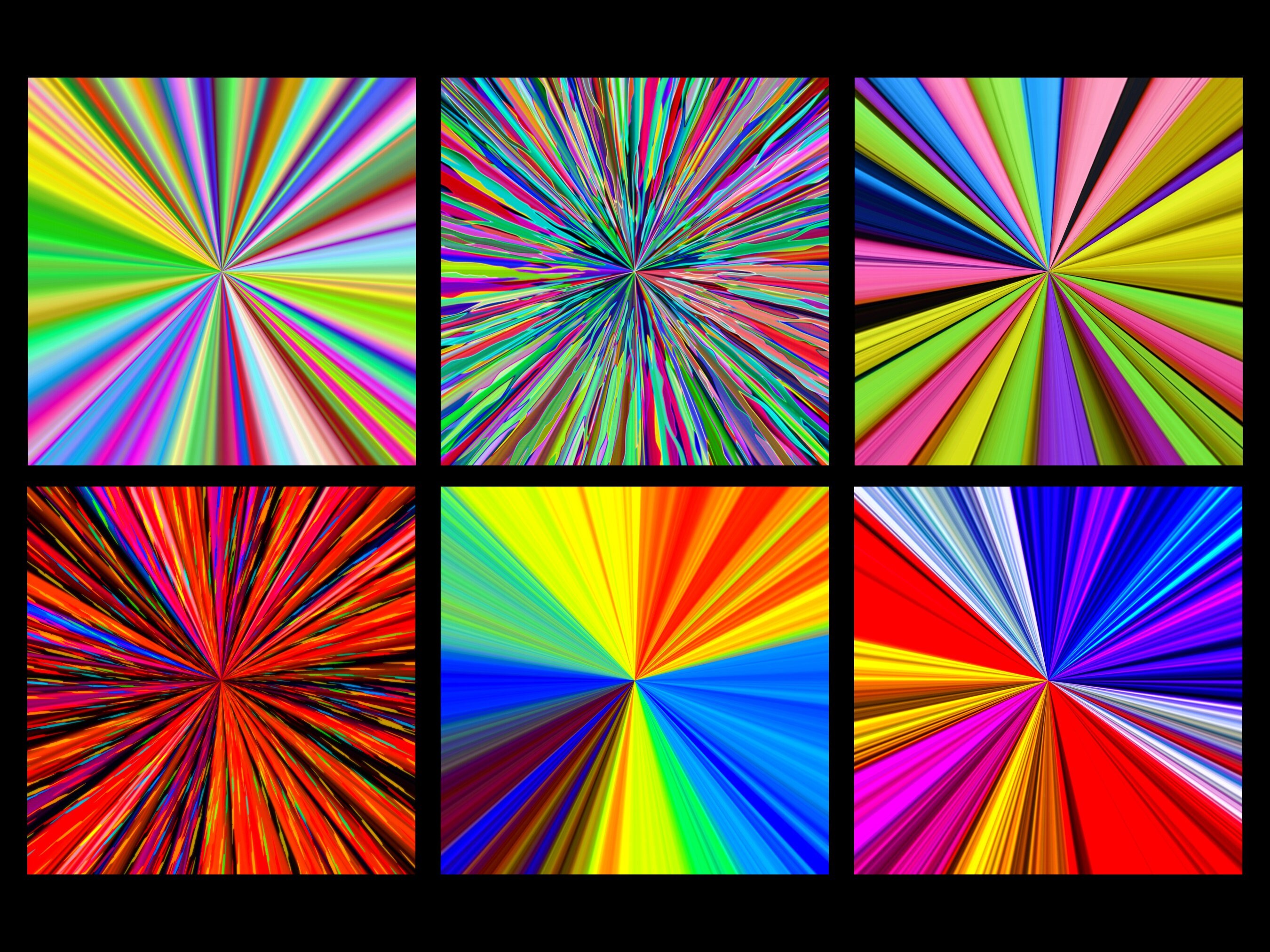 20 Starburst Backgrounds, Psychedelic Digital Papers, Sunburst Pattern ...