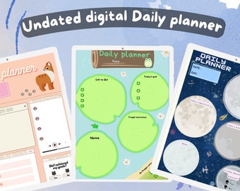 Digital Planner Undated Pink Mode - Etsy