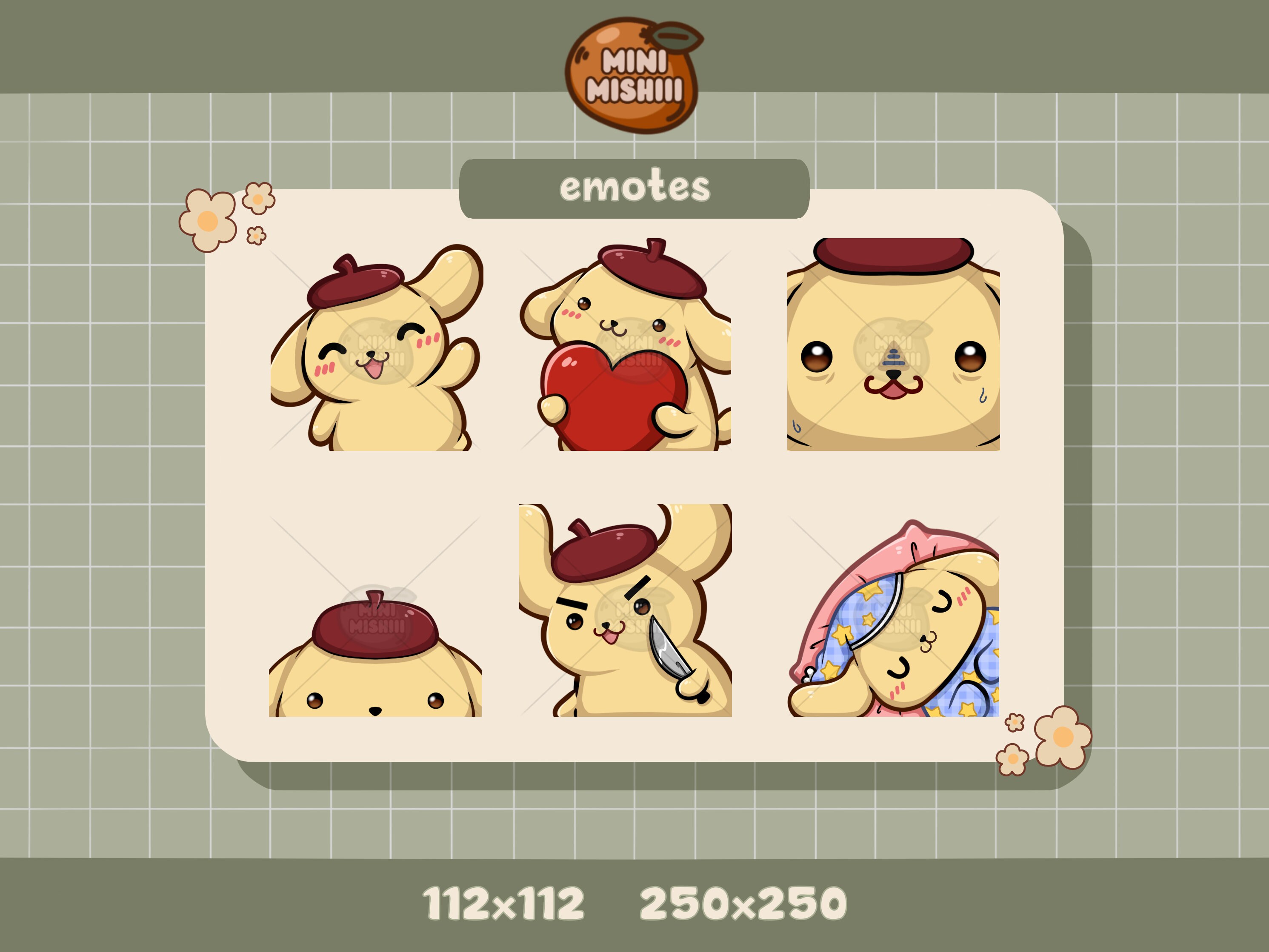 Pudding Dog Emotes Twitch Discord Tiktok Youtube Emotes - Etsy