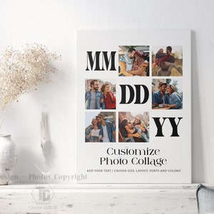 Personalized Couple Photo Collage, Custom Photo Couples Gift, Unique ...