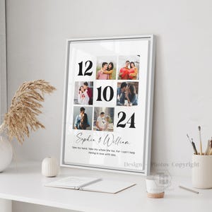 Couples Gift Personalised Collage Print Gift for Boyfriend, Girlfriend ...