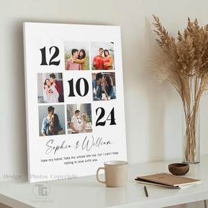 Couples Gift Personalised Collage Print Gift for Boyfriend, Girlfriend ...