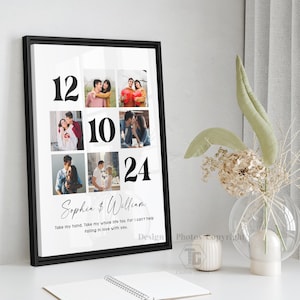 Couples Gift Personalised Collage Print Gift for Boyfriend, Girlfriend ...