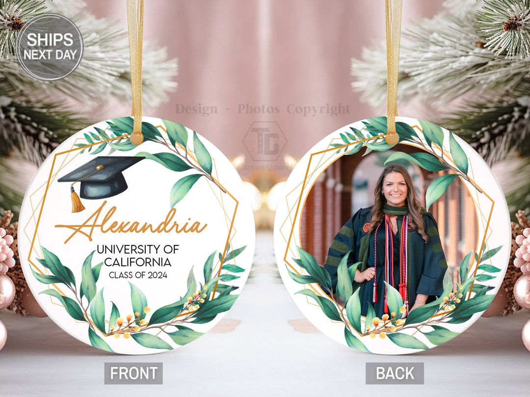 Personalized Graduation Ornaments, Custom Photo, Name, College ...