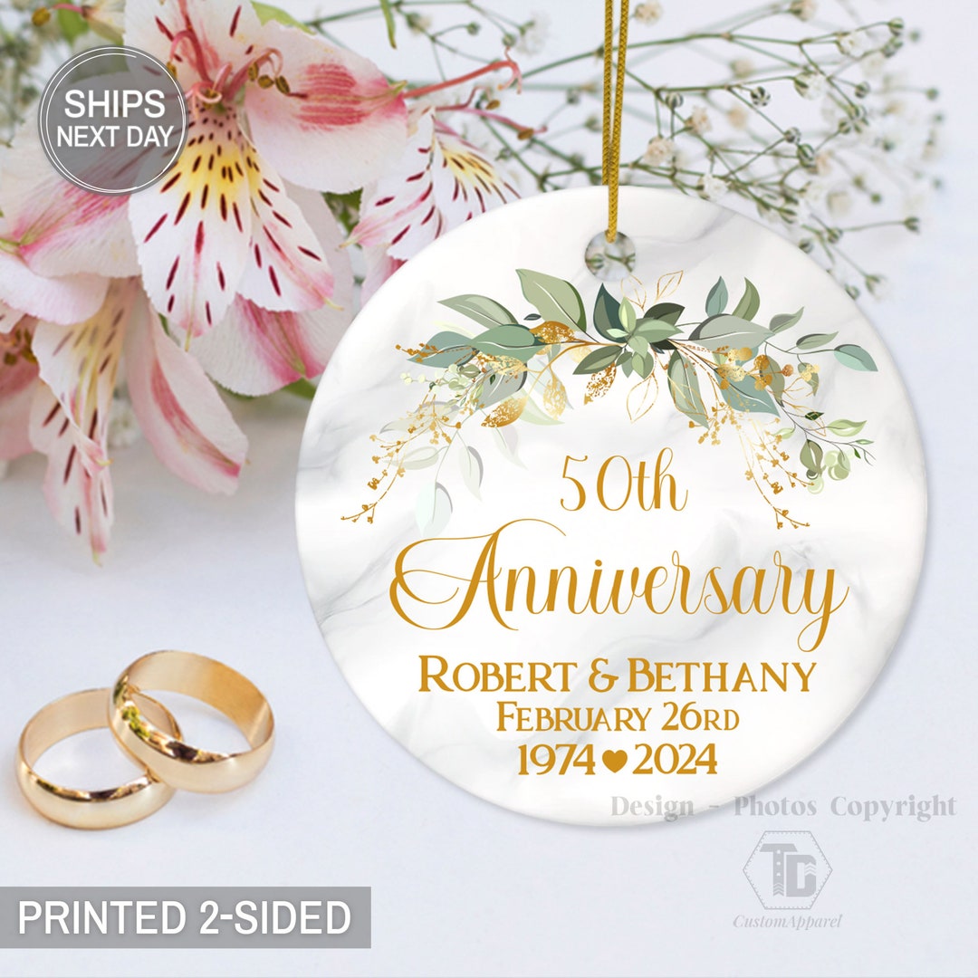 Custom Anniversary Ornament, Personalized Wedding Anniversary Ornament ...