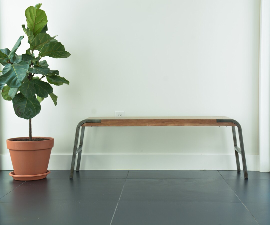 Mid-century Modern Shoe Rack Bench, Dining Bench, Entryway Bench ...