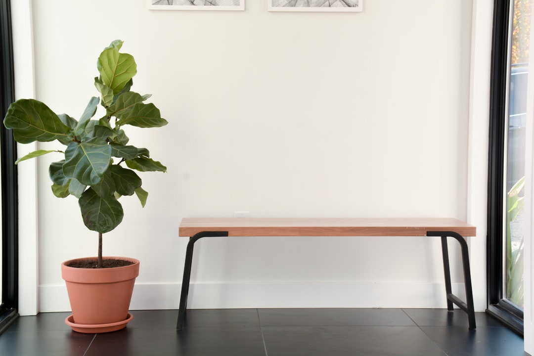 ENTRYWAY BENCH, Bedroom Seating, Solid Wood Bench, Aesthetic Mid ...