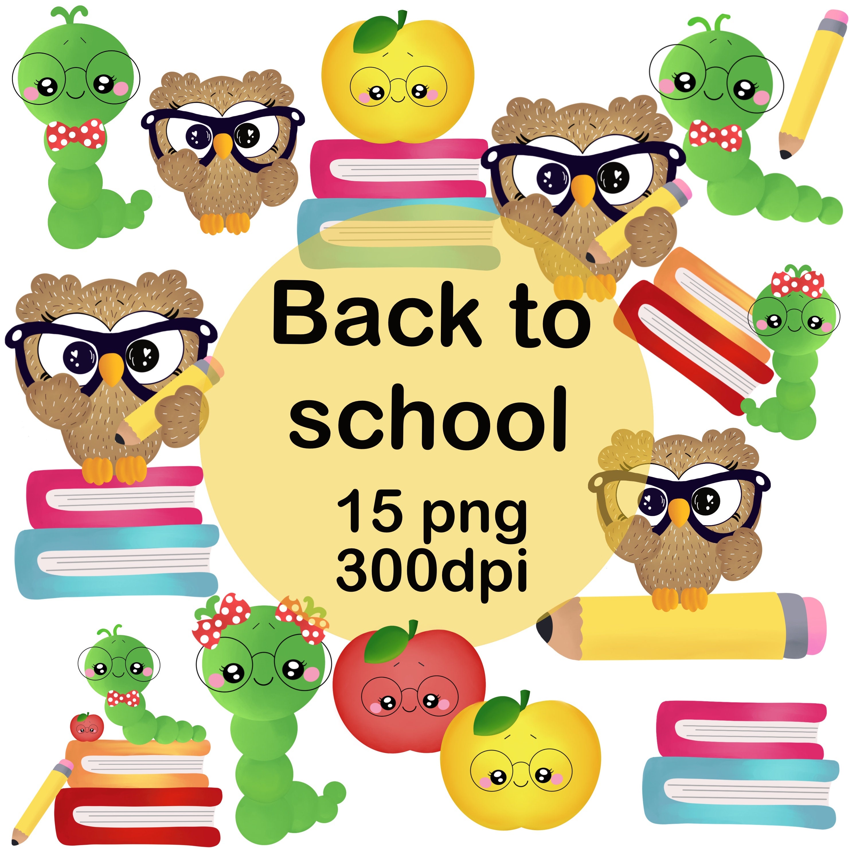 Clipart Back to School 15 Png 300 Dpi - Etsy