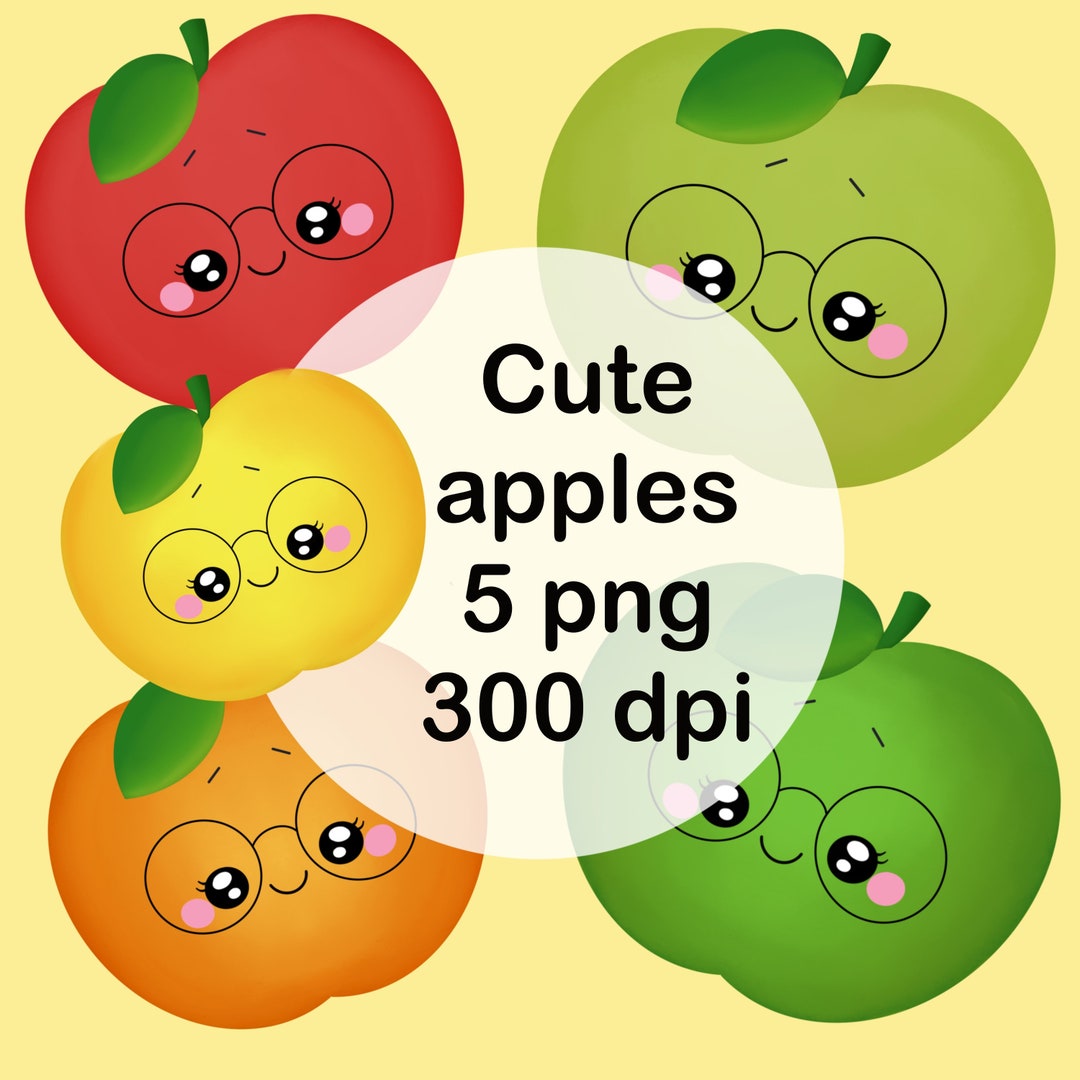 Cute Apples 300 Dpi 5 Png - Etsy