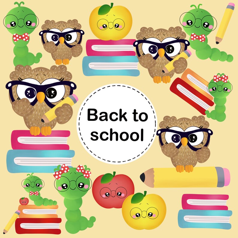 Clipart Back to School 15 Png 300 Dpi - Etsy