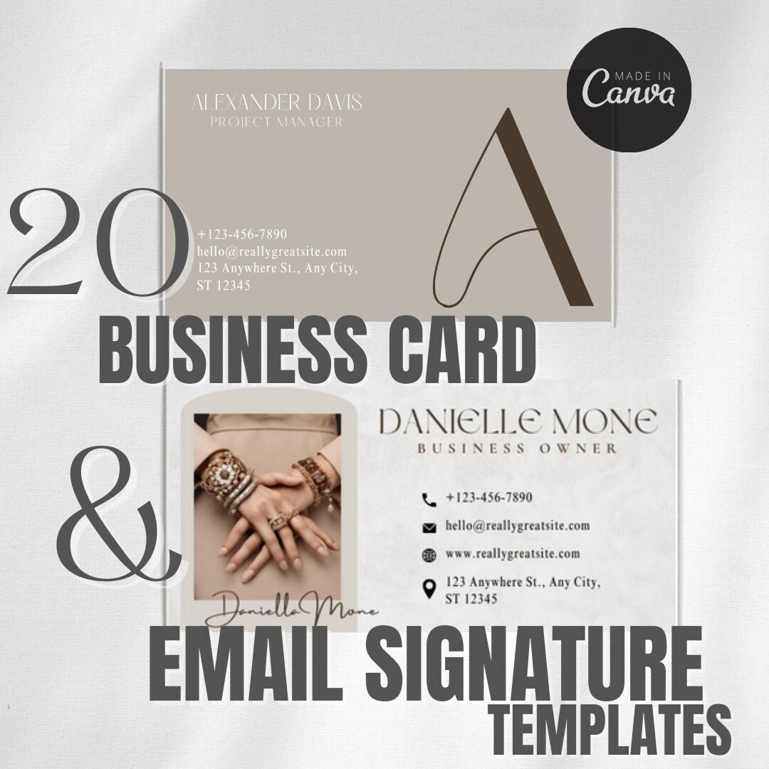 Unique Business Card, Email Signature: Template Bundle, Fully Editable ...
