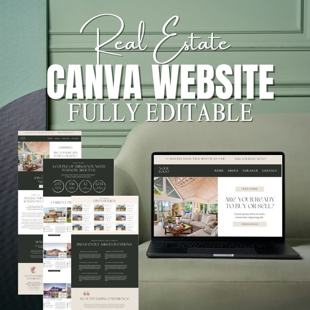 Real Estate Official Website Canva Template: for Agents & Businesses ...