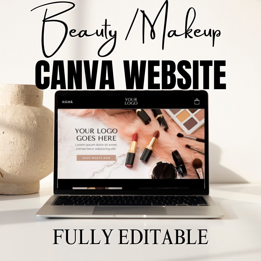 Makeup Canva Website Template: Beauty Website Custom for Makeup Artist ...