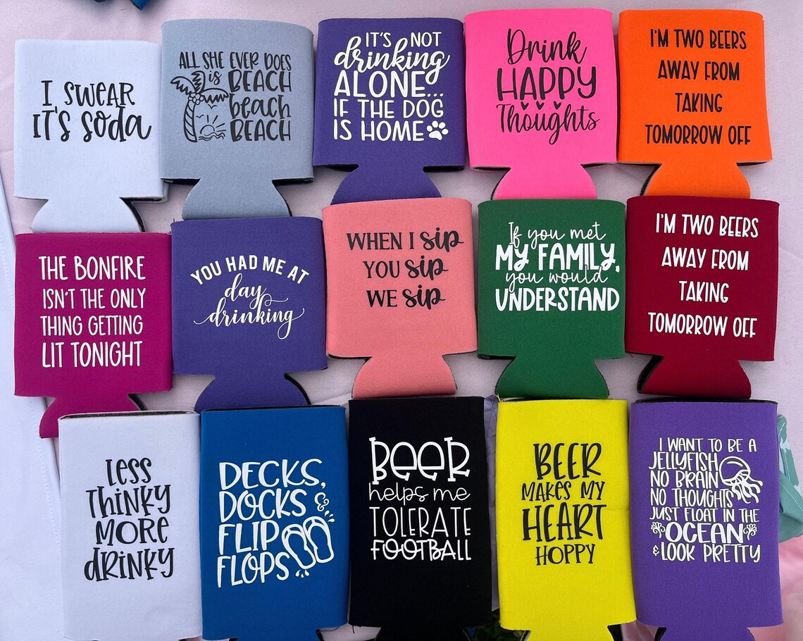 Personalized Funny Can Cooler: Custom Quote Drink Holder - Etsy